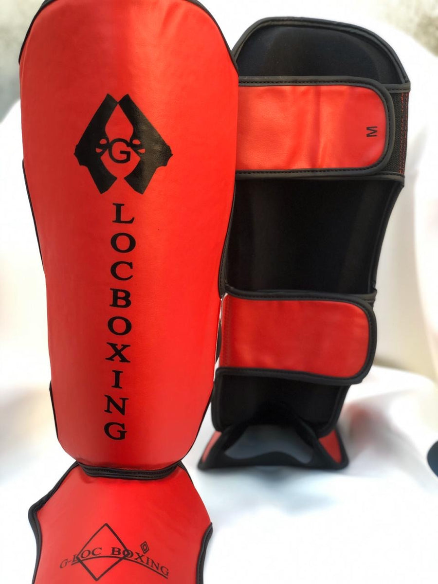 Red shin guards, MMA,Kick Boxing – G-LOC SPORTS